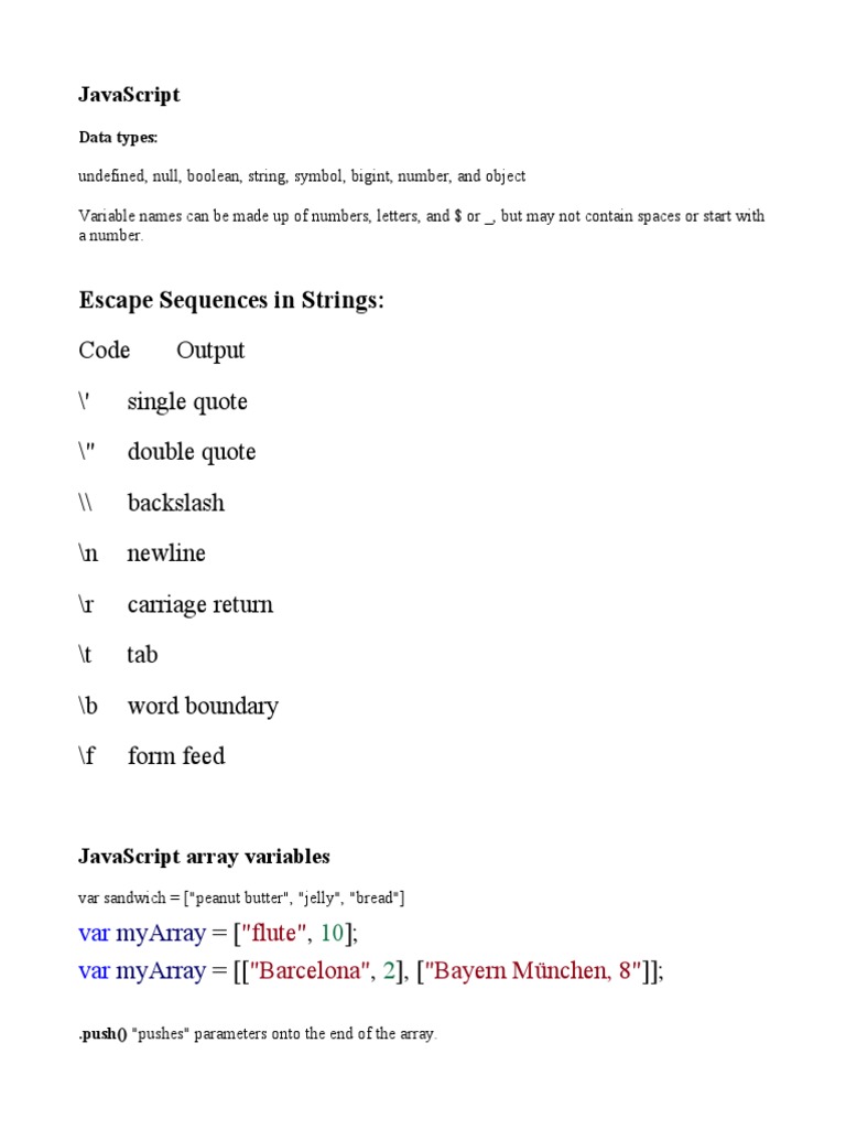 Escape Sequences in Strings | PDF | Array Data Type | Subroutine