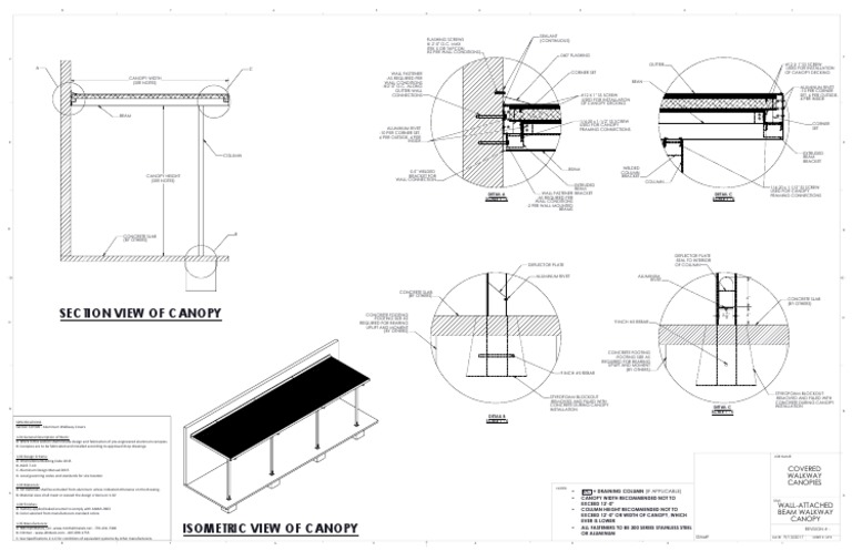 Covered Walkway Wall-Attached | PDF | Screw | Concrete