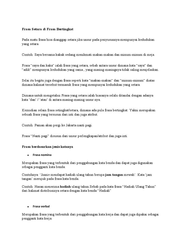 Pengertian Frasa Verba | PDF