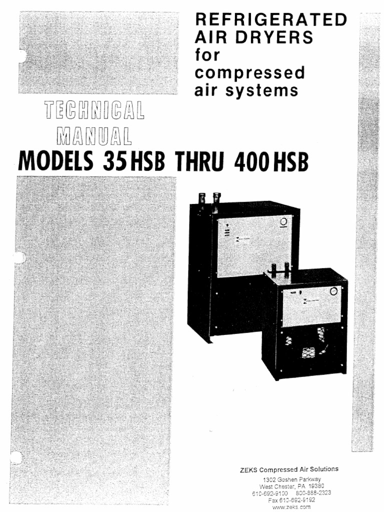 Technical Manual Models 35HSB Thru 400HSB Zeks Manual | PDF