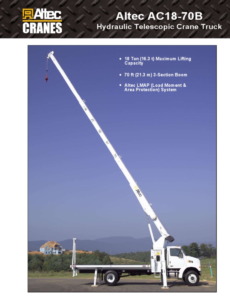 Altec AC18-70B 18 Ton 70ft Hydraulic Telescopic Crane Truck | PDF ...