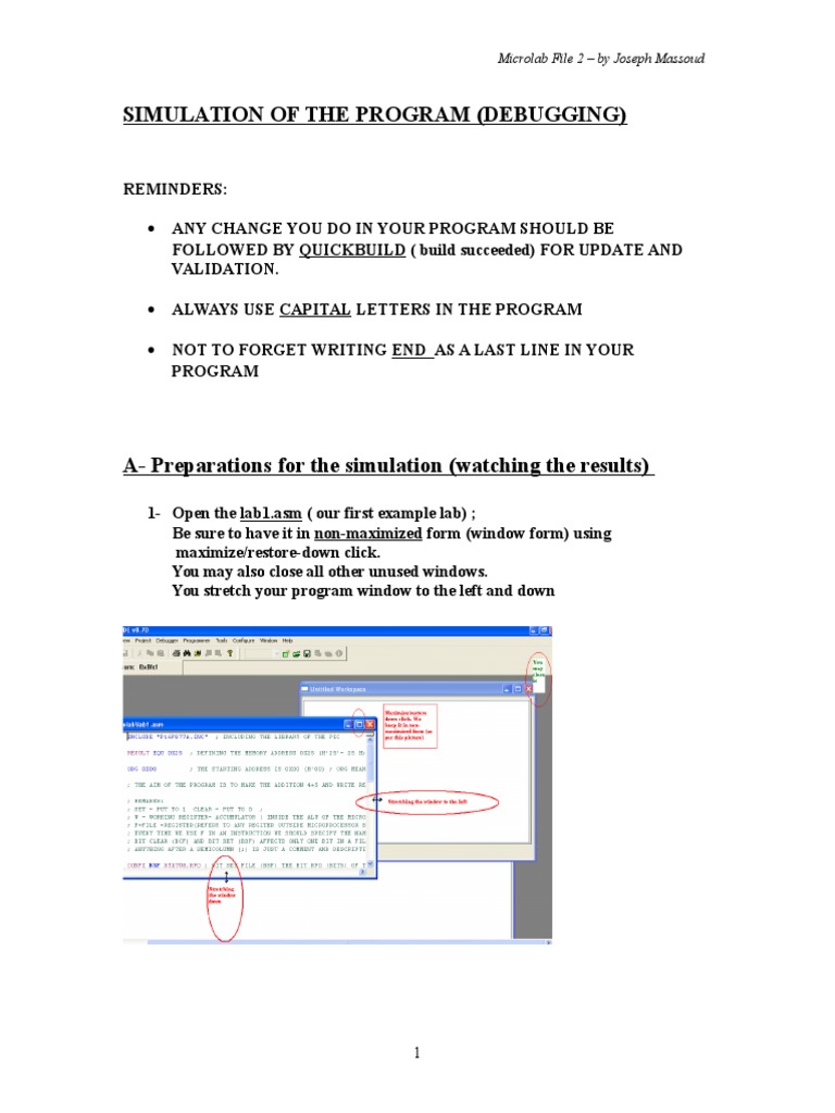 Simulation of The Program (Debugging) : Any Change You Do in Your Program Should Be | PDF ...