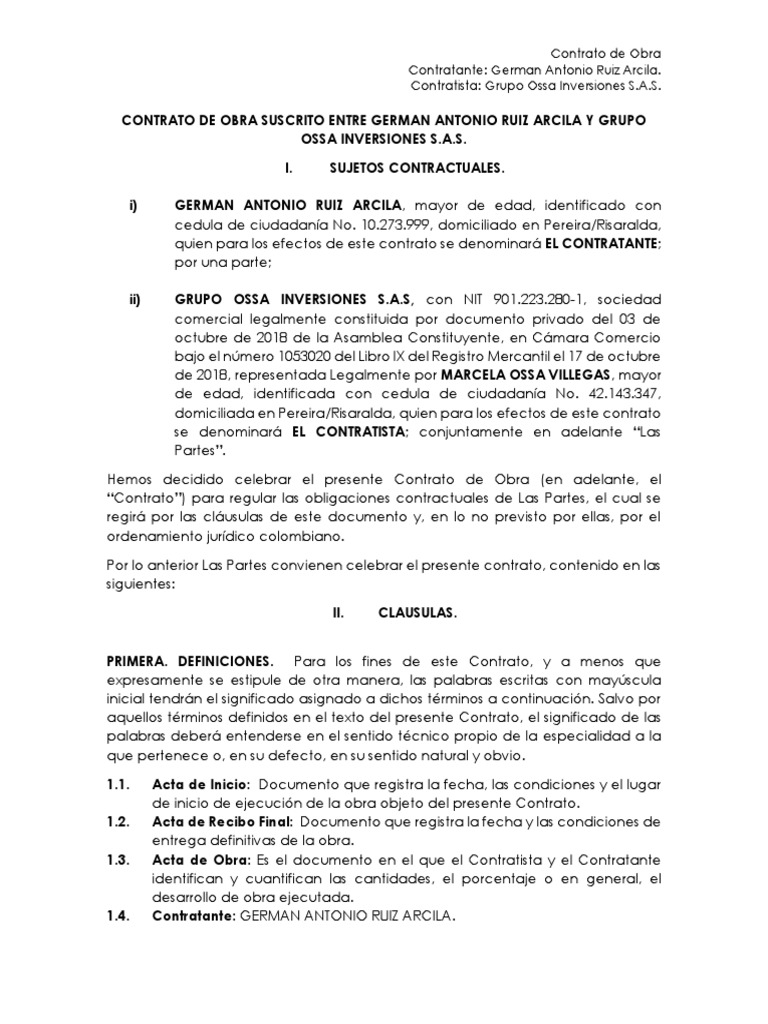 CONTRATO de OBRA - Cargas Urbanisticas Villa Hermosa - German Ruiz - V1 ...
