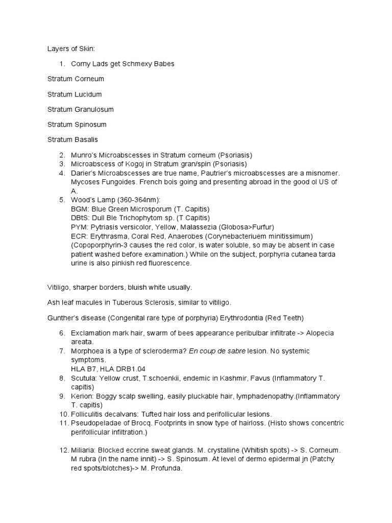 Dermatology Notes For NEET Preparation | PDF | Nail (Anatomy ...