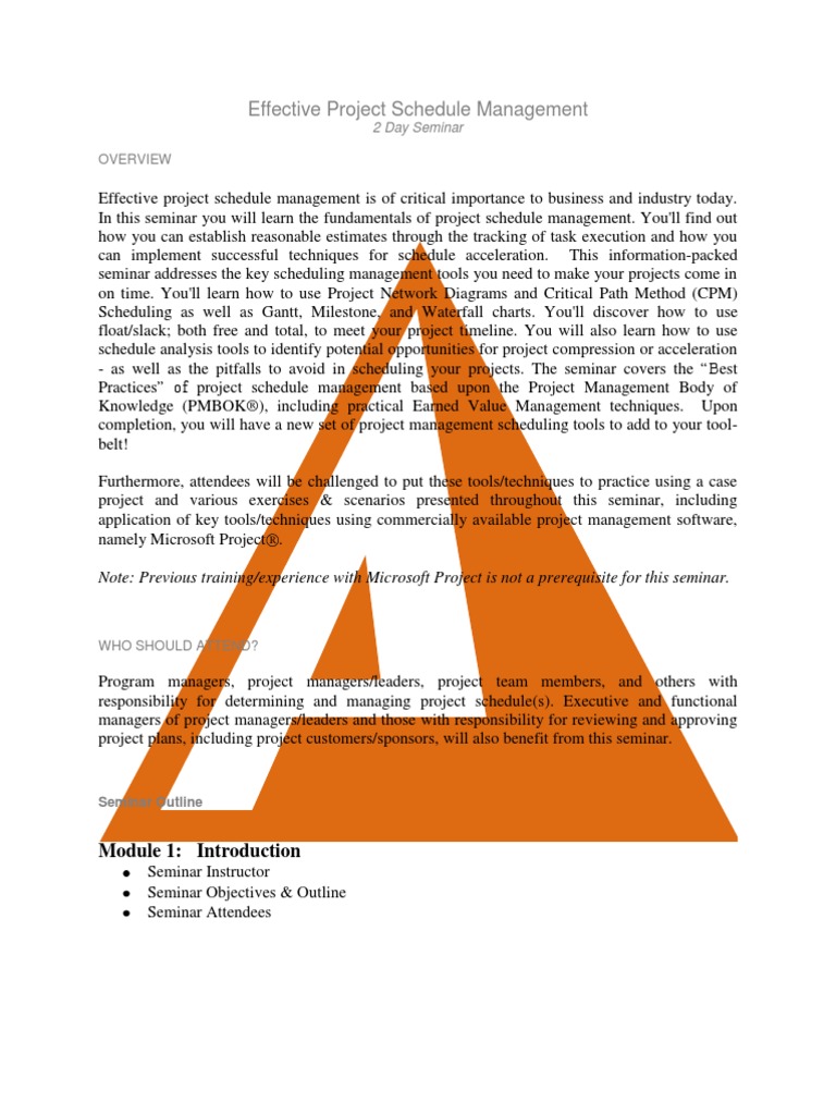 Effective Project Schedule Management | PDF | Project Management | Business