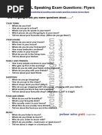 Speaking B1 Questions Part 1 | PDF | Language Arts & Discipline ...