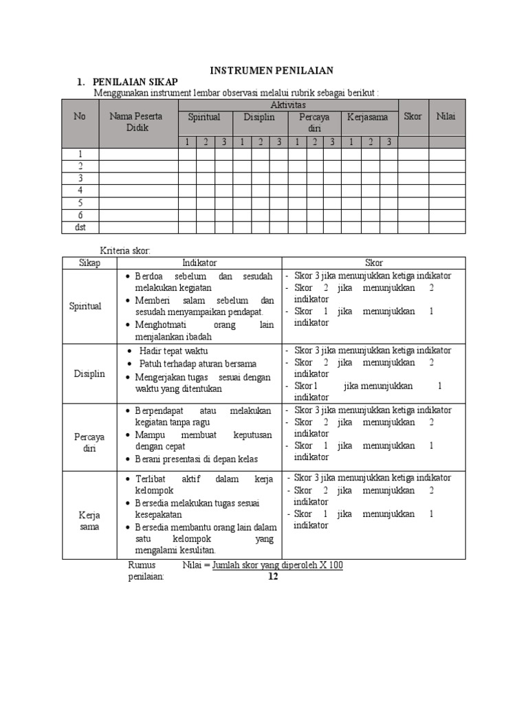 Instrumen Penilaian (Senam Lantai) | PDF