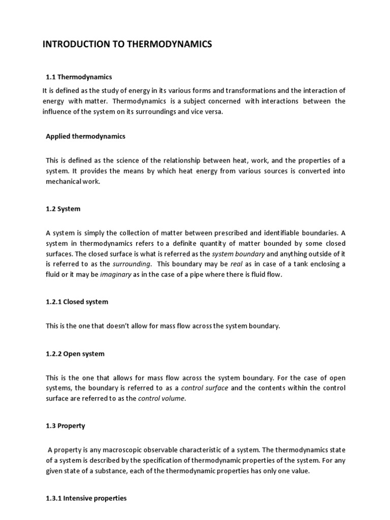 Lect 1 & 2introduction To Thermodynamics | PDF | Heat | Temperature