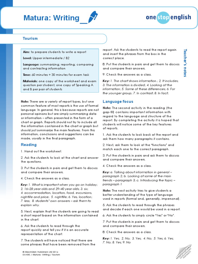 Matura: Writing: Tourism | PDF | Cognitive Science | Cognition