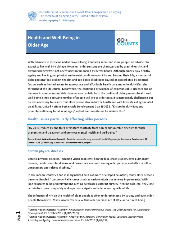 Health and Well-Being in Older Age | PDF | Mental Health | Chronic ...