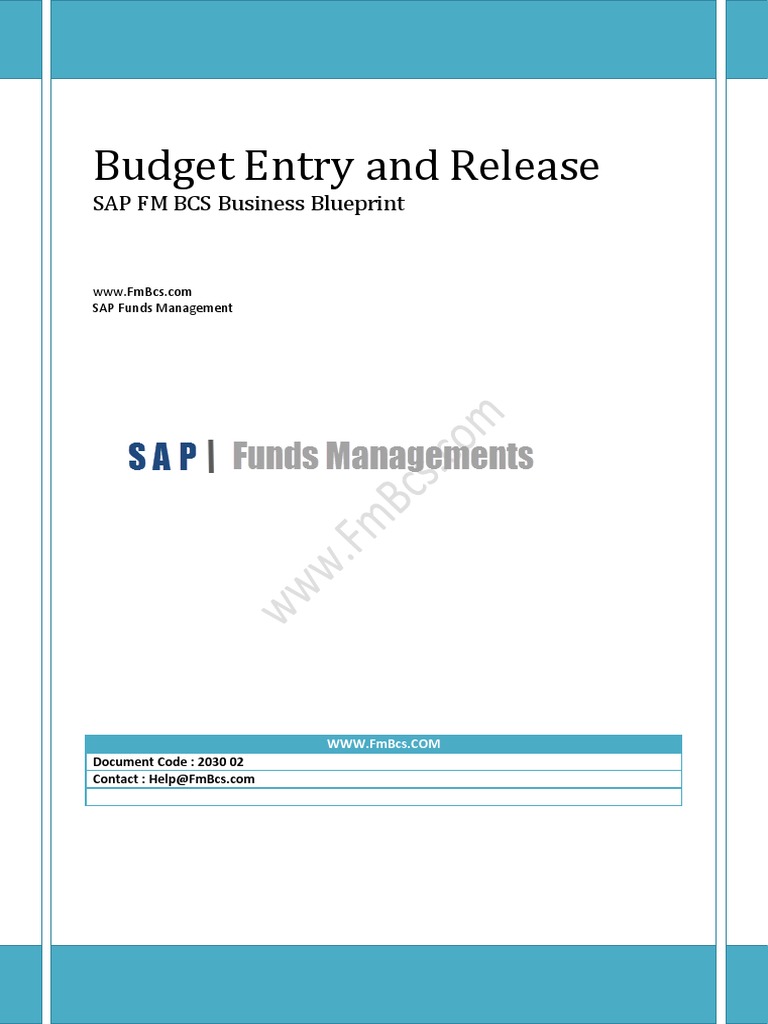 Budget Entry and Release: SAP FM BCS Business Blueprint | PDF | Expense ...