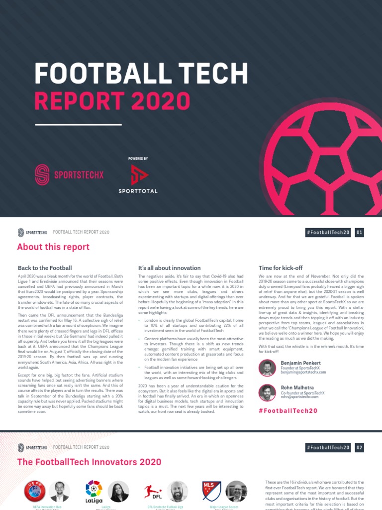 Football Tech: REPORT 2020 | PDF | Sports | Startup Company