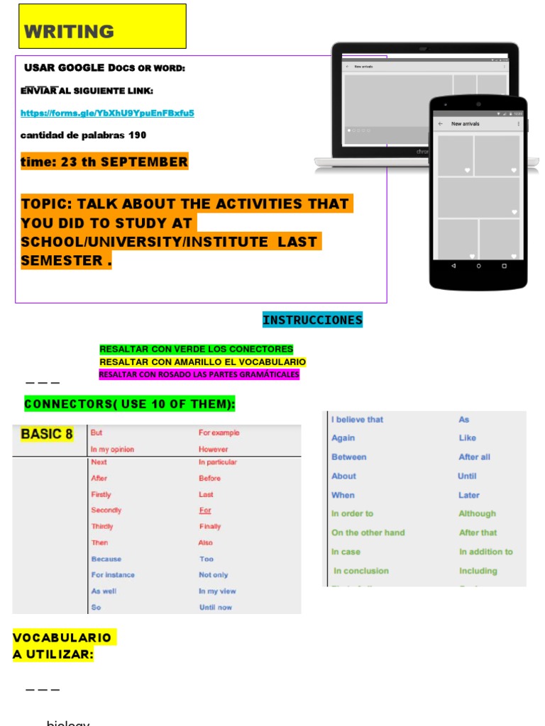 Writing: Topic: Talk About The Activities That You Did To Study at ...