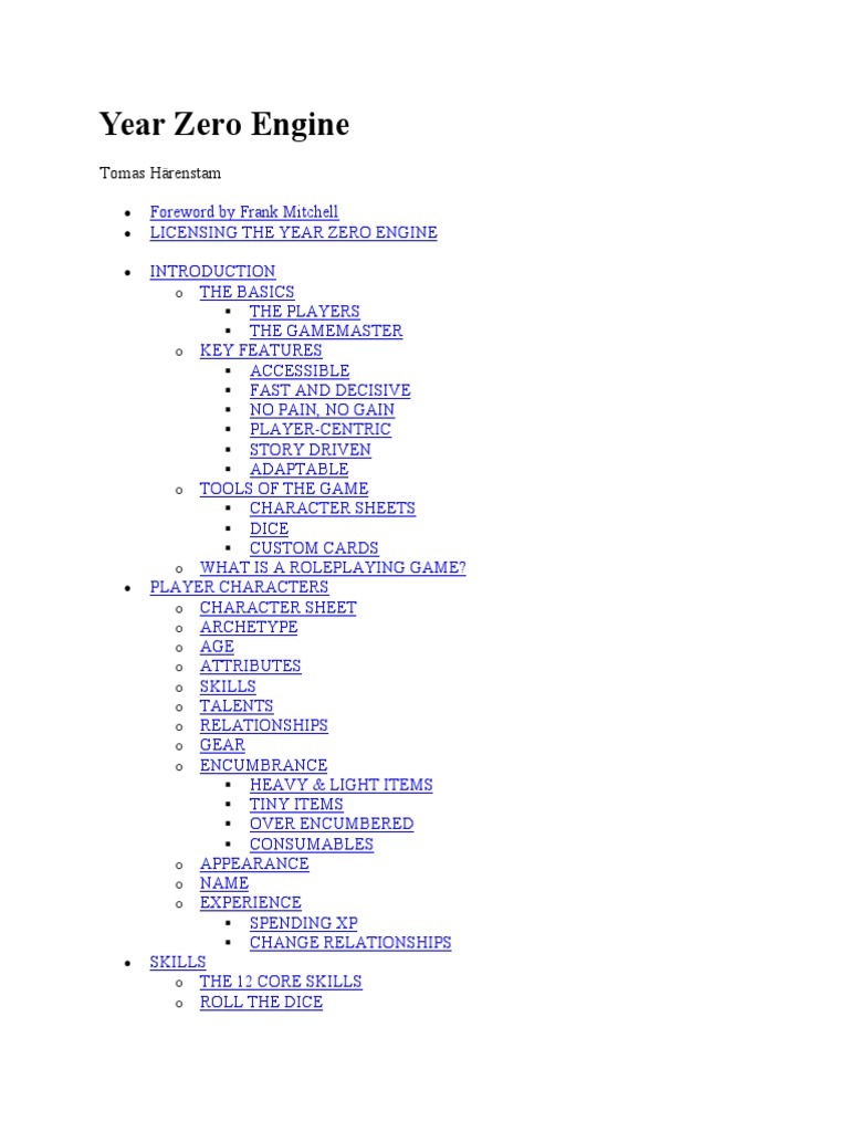 Year Zero Engine | PDF | Role Playing Games | Gaming