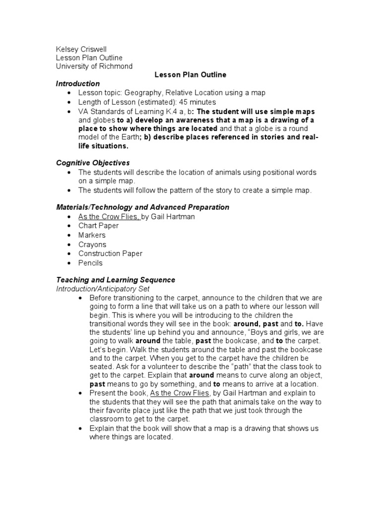 Lesson Plan Outline: Introduction/Anticipatory Set