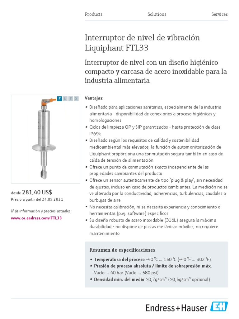 Endress-Hauser Liquiphant FTL33 ES | PDF