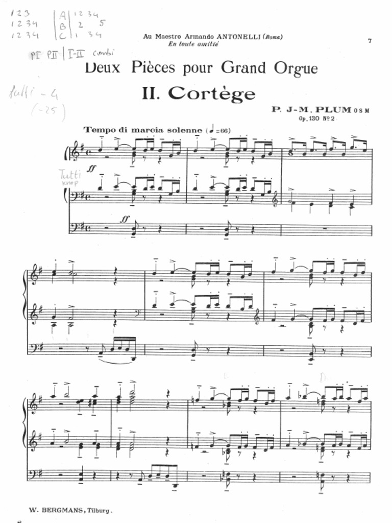 Plum - Cortège Pour Grand Orgue | PDF