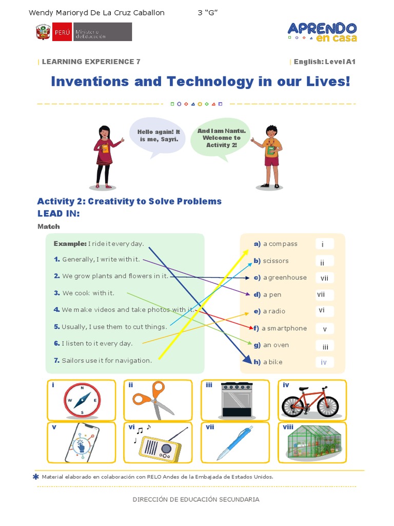 Inventions and Technology in Our Lives!: Activity 2: Creativity To ...
