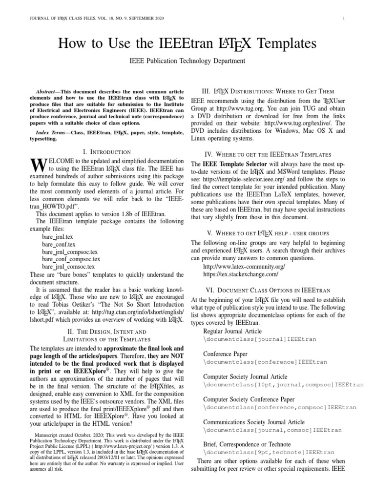 New IEEEtran How-To | PDF | Te X | Citation