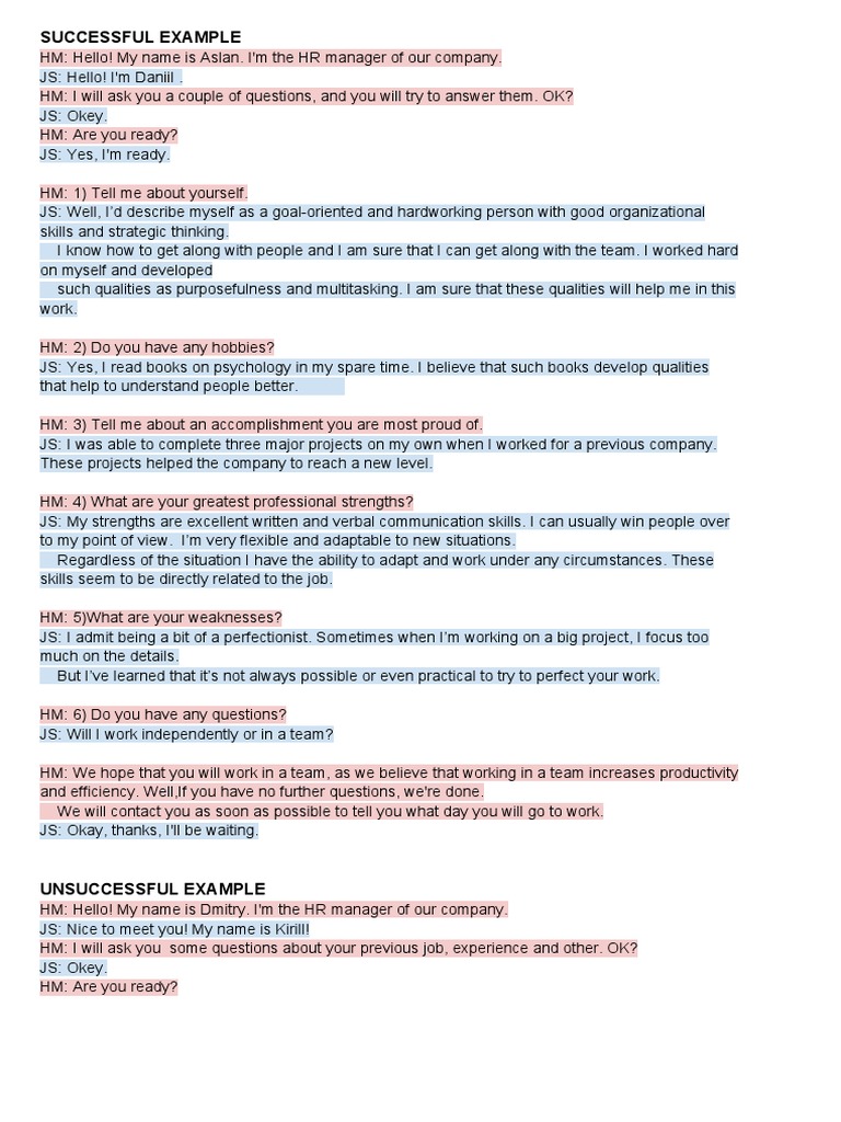 Job Interview | PDF | Behavioural Sciences | Cognition