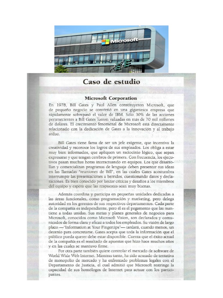 Caso de Estudio Microsoft | PDF