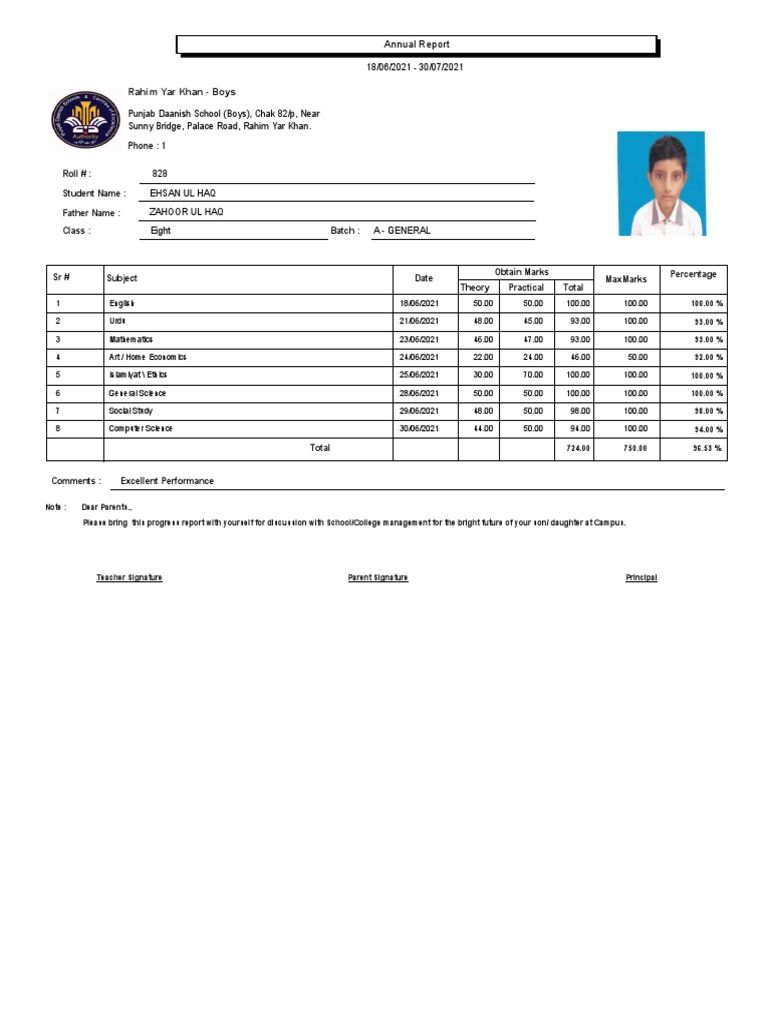 8th Report Cards Annual 2021 | PDF | Science | Teachers