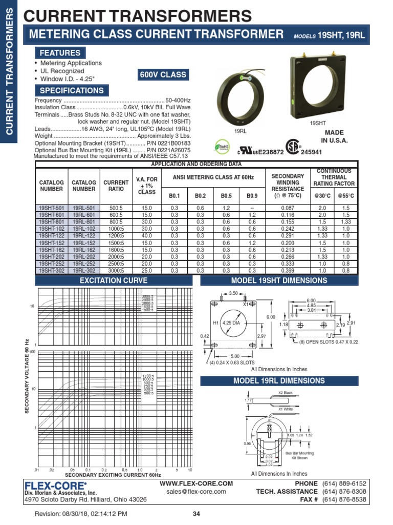 Metering Class Current Transformer: Features 600V Class Specifications ...