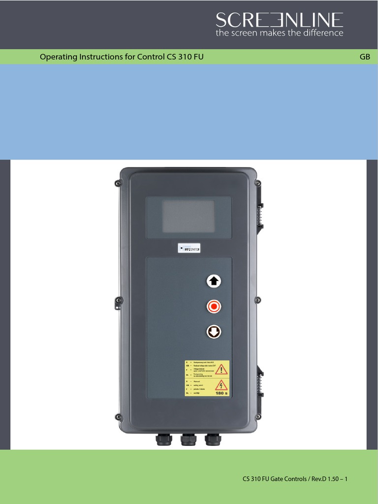 Operating Instructions For Control CS 310 FU GB | PDF | Mains ...