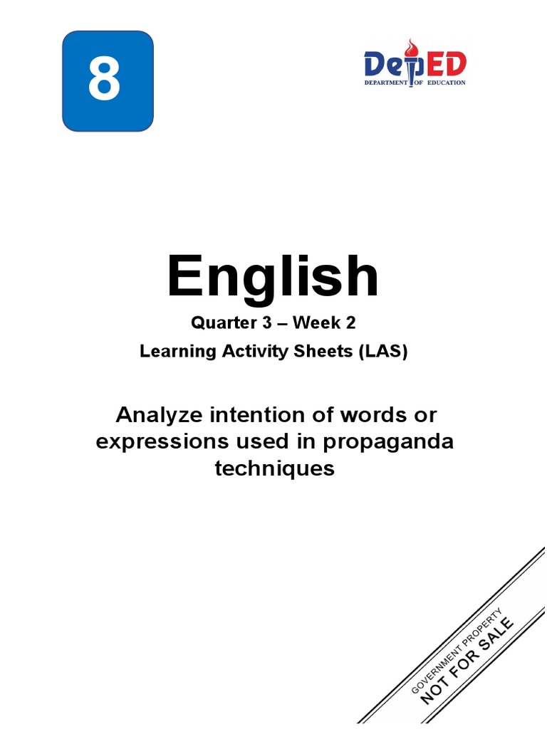 English 8 Q3 Week 2 | PDF | Propaganda | Cognition