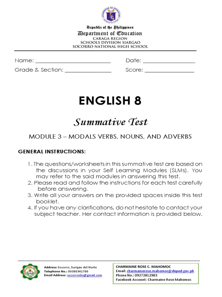 Regular Class Module 3 | PDF | Verb | Grammar