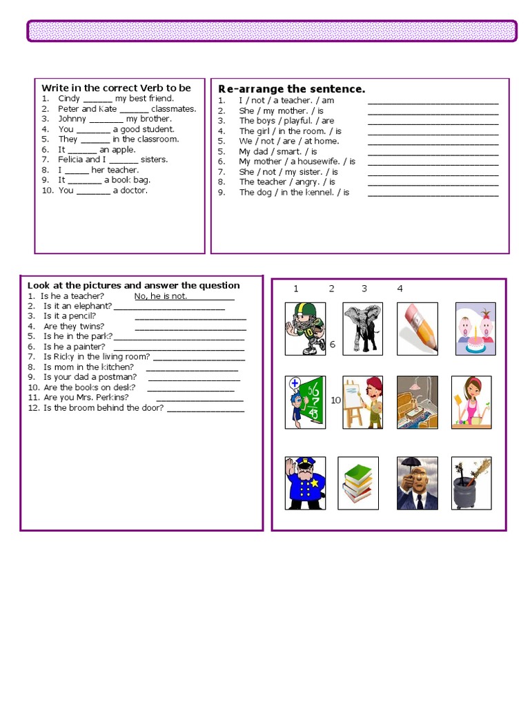 Verb To Be Grammar Drills - 803 | PDF