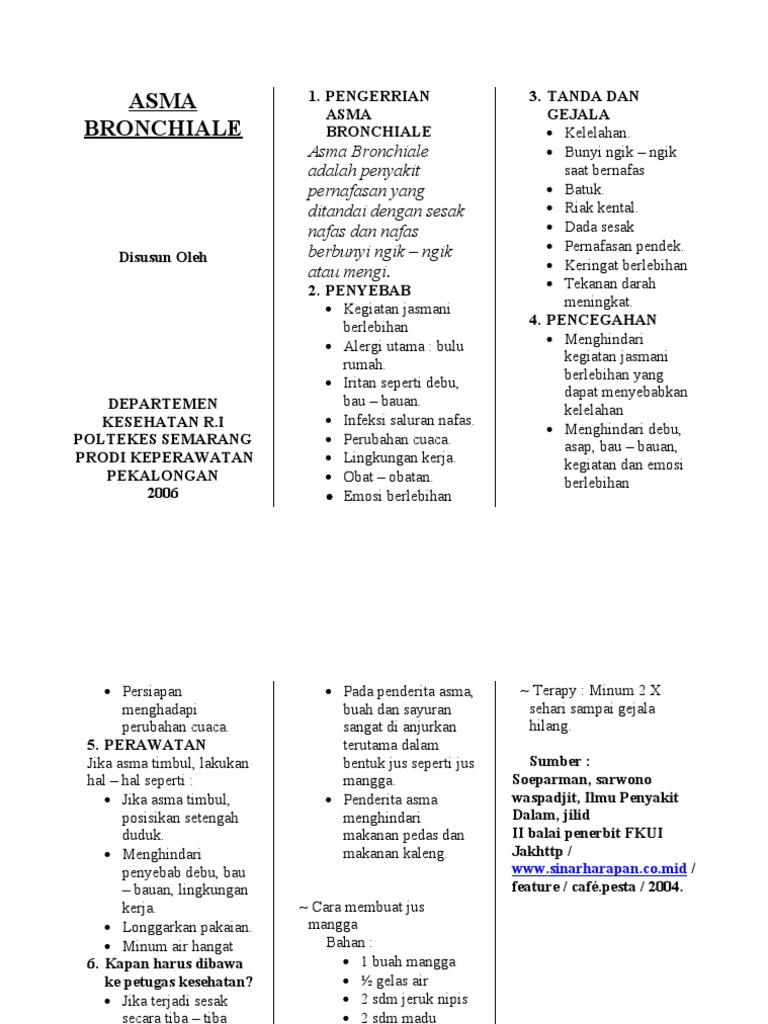 Leaflet Asma Bronkiale | PDF
