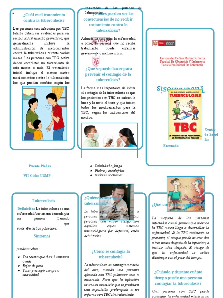 Triptico D TBC | PDF | Tuberculosis | Salud pública