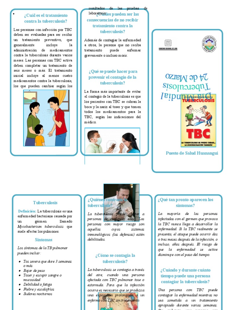 Triptico D TBC Modificado Cerro Azul | PDF | Tuberculosis | Salud pública