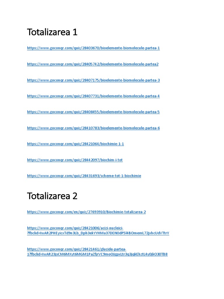 Quiz Uri Biochimie | PDF