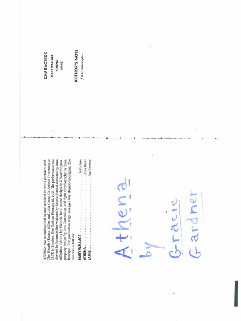 ATHENA by Gracie Gardner | PDF