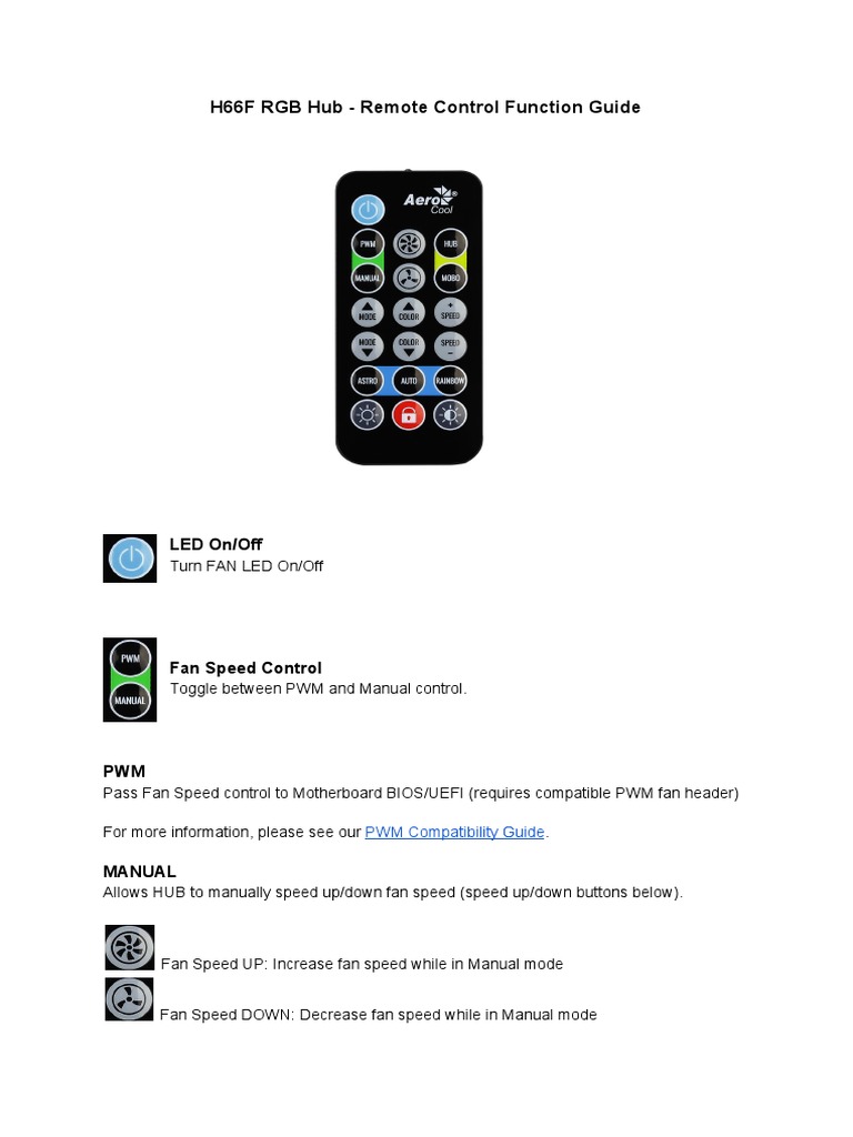 H66F RGB Hub Control Guide | PDF