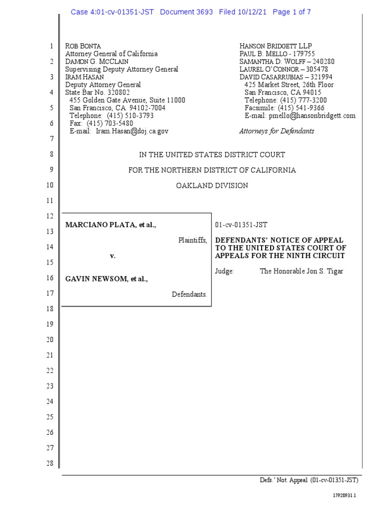 Defendants Notice of Appeal | PDF | Judiciaries | Public Law