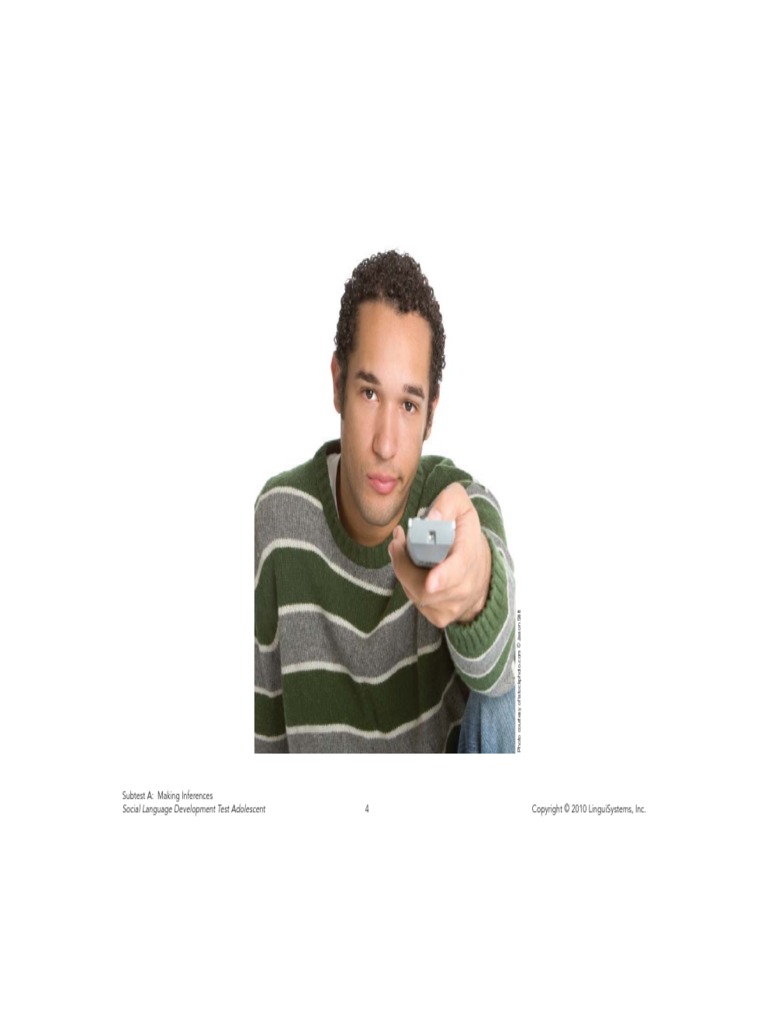 4 Subtest A: Making Inferences: Social Language Development Test ...
