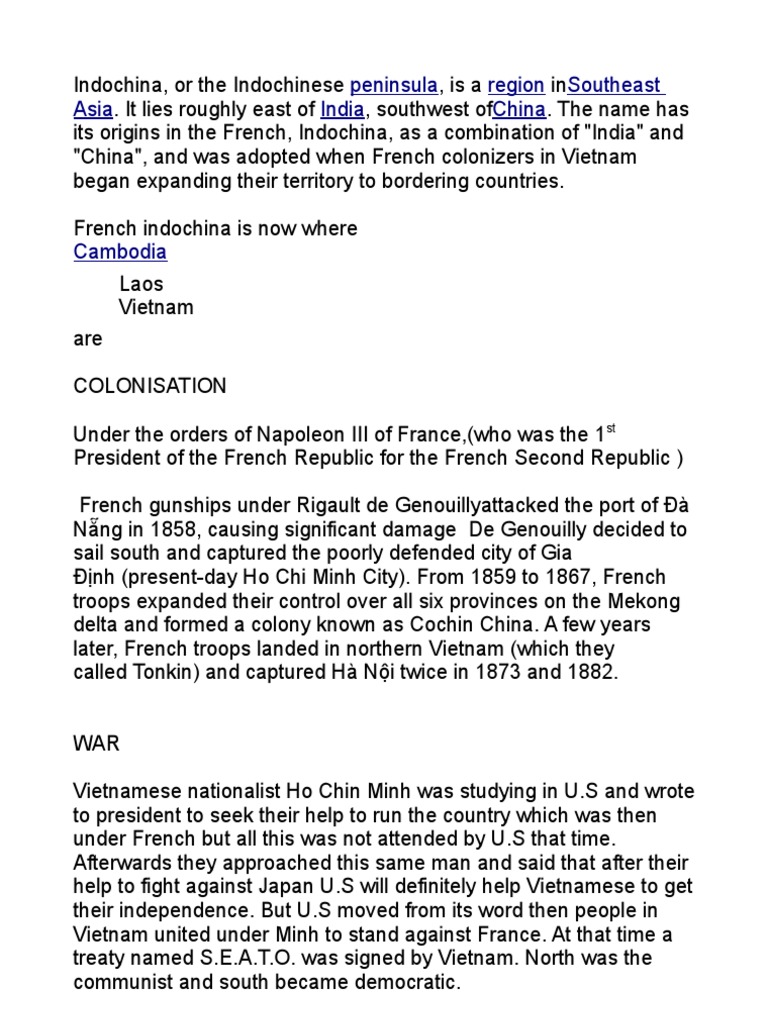 History of Indochina and Vietnam War | PDF | History
