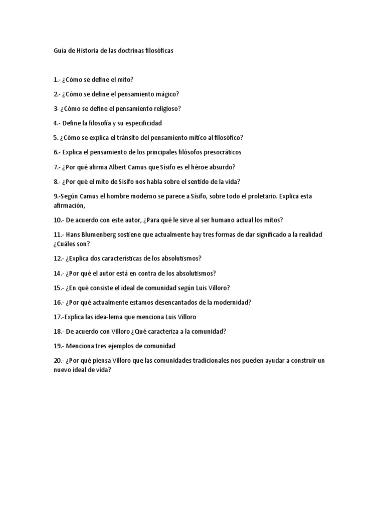 Guía de Historia de Las Doctrinas Filosóficas | PDF