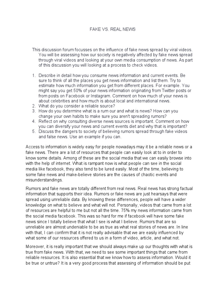 Fake Vs Real News | PDF | News | Social Media