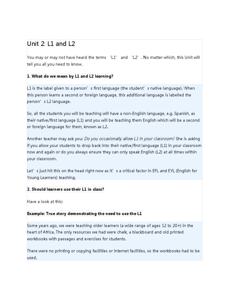 Learn key differences between L1 and L2 language acquisition | PDF | Second Language | Motivational
