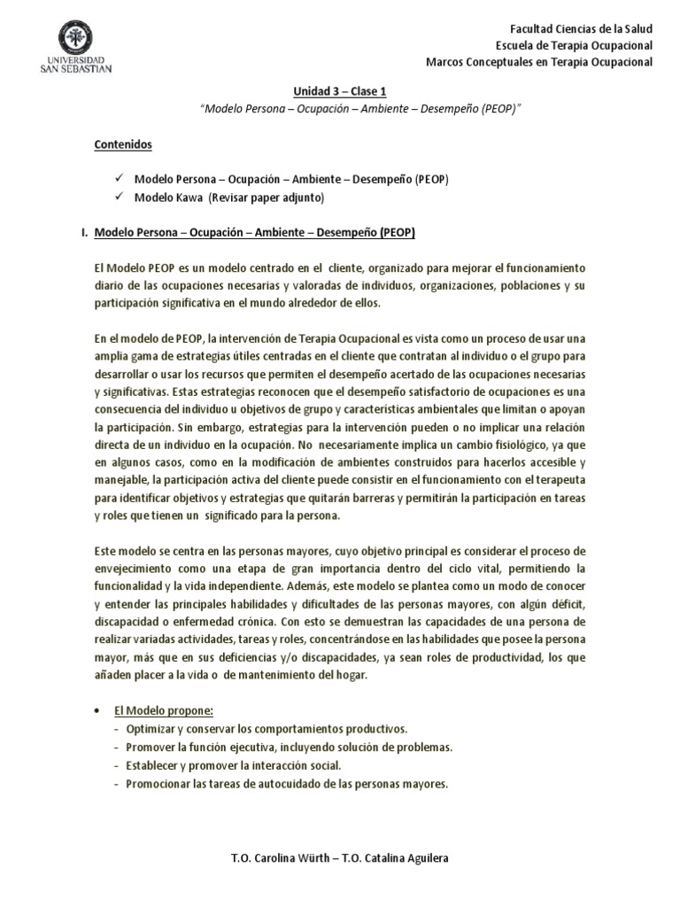 AD3-1 Modelo PEOP - Modelo Kawa | Descargar gratis PDF | Terapia ocupacional | Invalidez