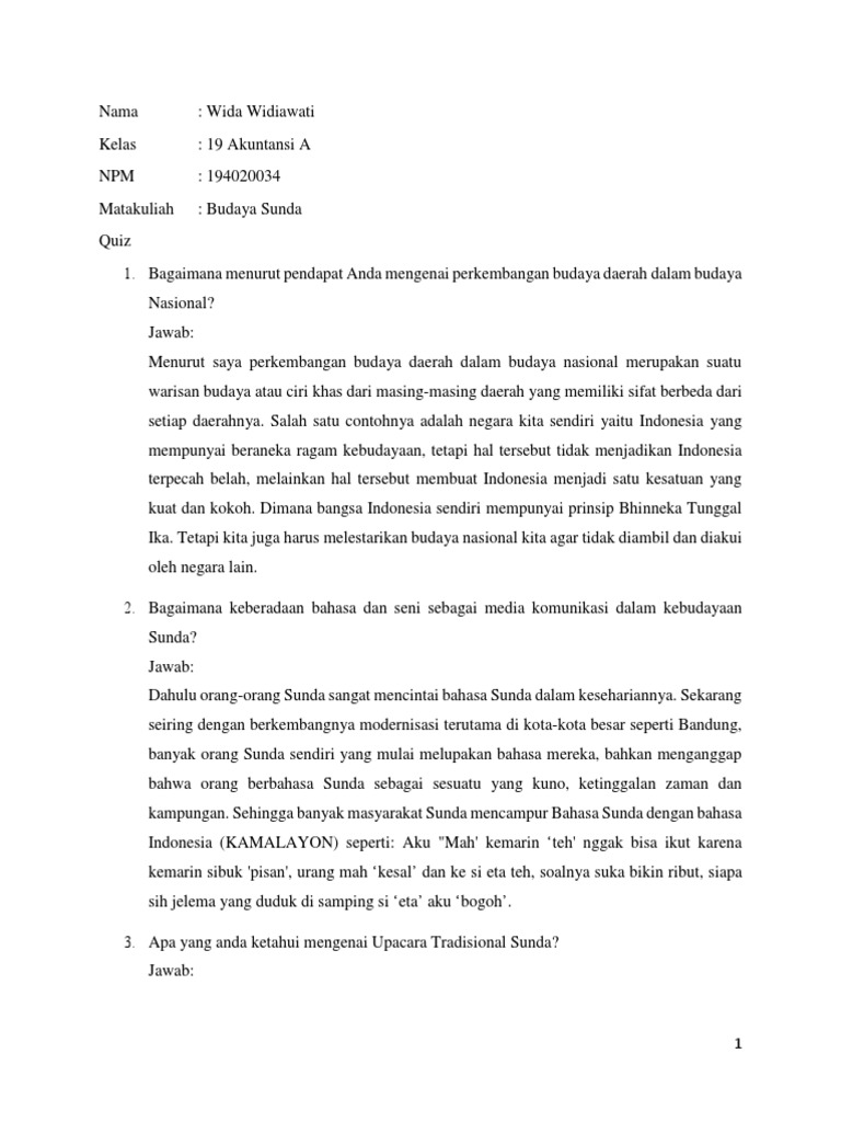 Quiz Wida Widiawati 19AKA 194020034 | PDF