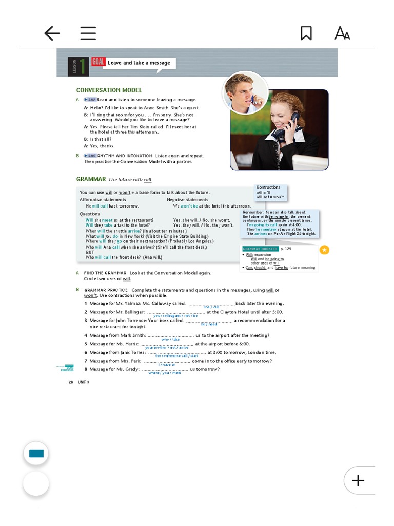 Conversation Model: Leave and Take A Message | PDF