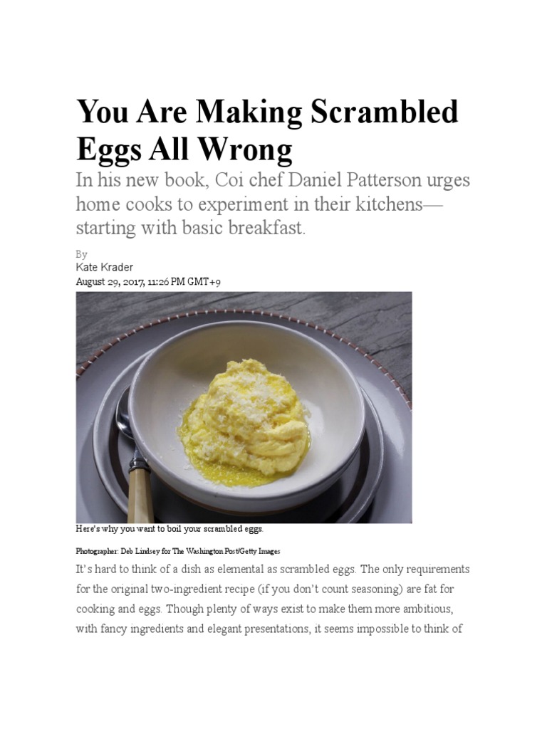 Boiled Scrambled Eggs | PDF | Taste | Egg As Food