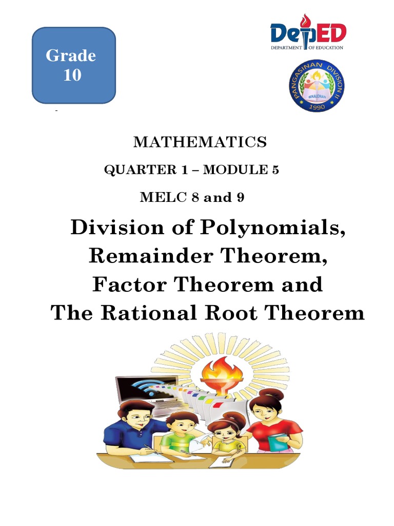 Math10 Quarter1 Module 5 Melc 8,9 | PDF | Factorization | Division ...