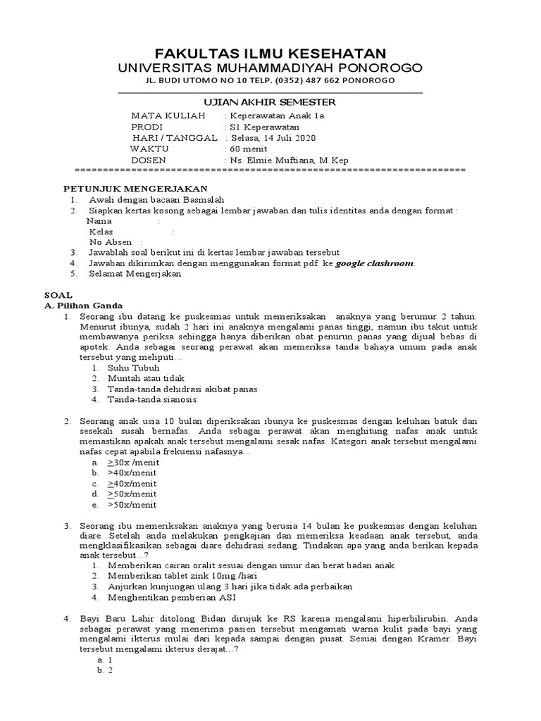 UAS Keperawatan Anak | PDF