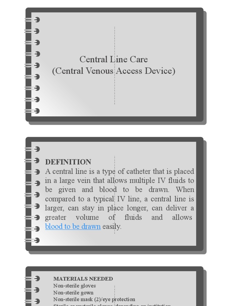 Central Line Care Guidelines for Nurses | PDF | Intravenous Therapy ...